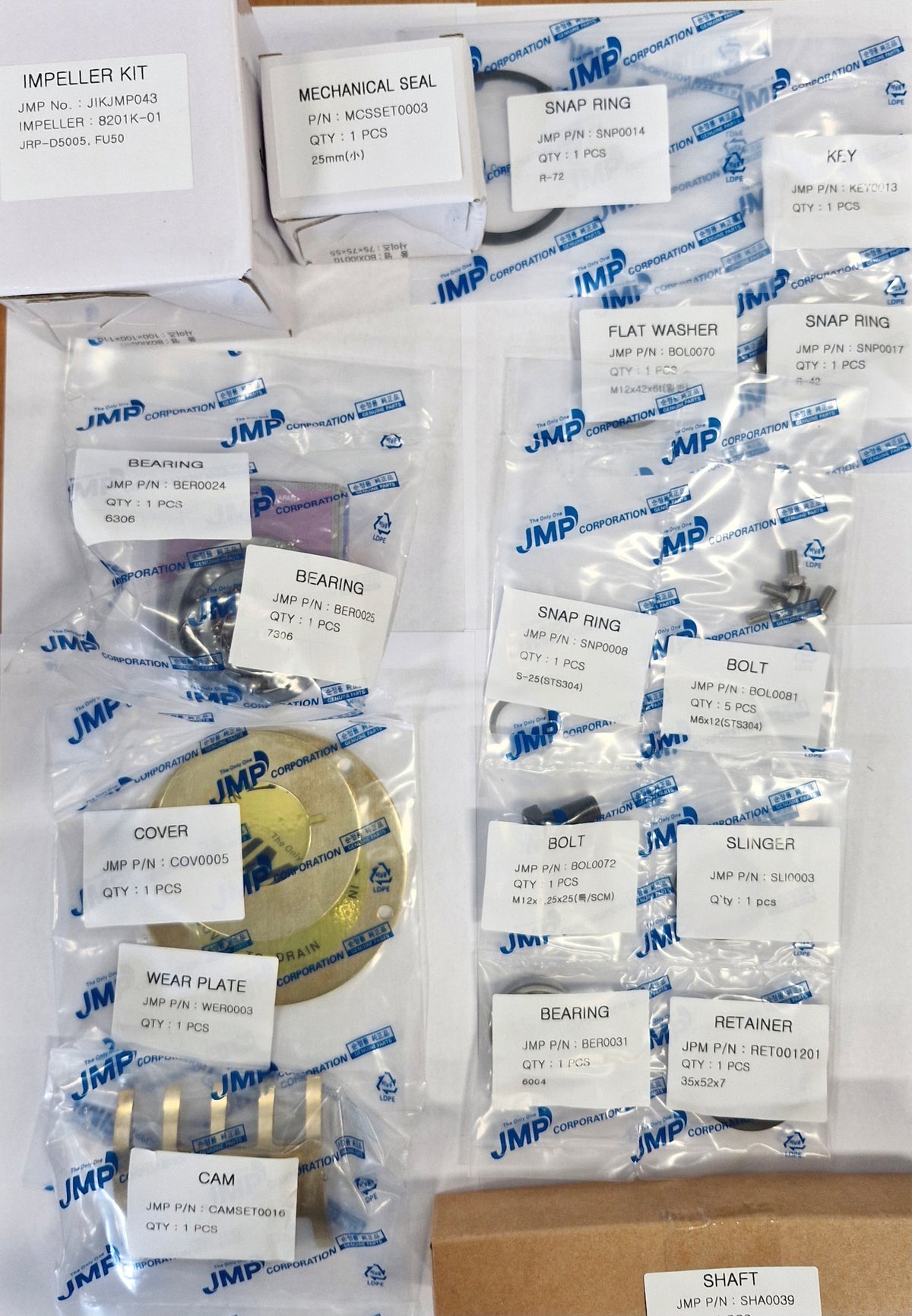 Major Service Kit JSK004101 for JMP JPR-D5005/ Doosan 65.06800-7006B P ...