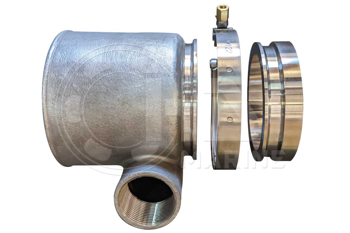 4"x 5" Cast 316 Stainless Steel Exhaust Mixing Elbow Kit SM4-5 — Marine ...