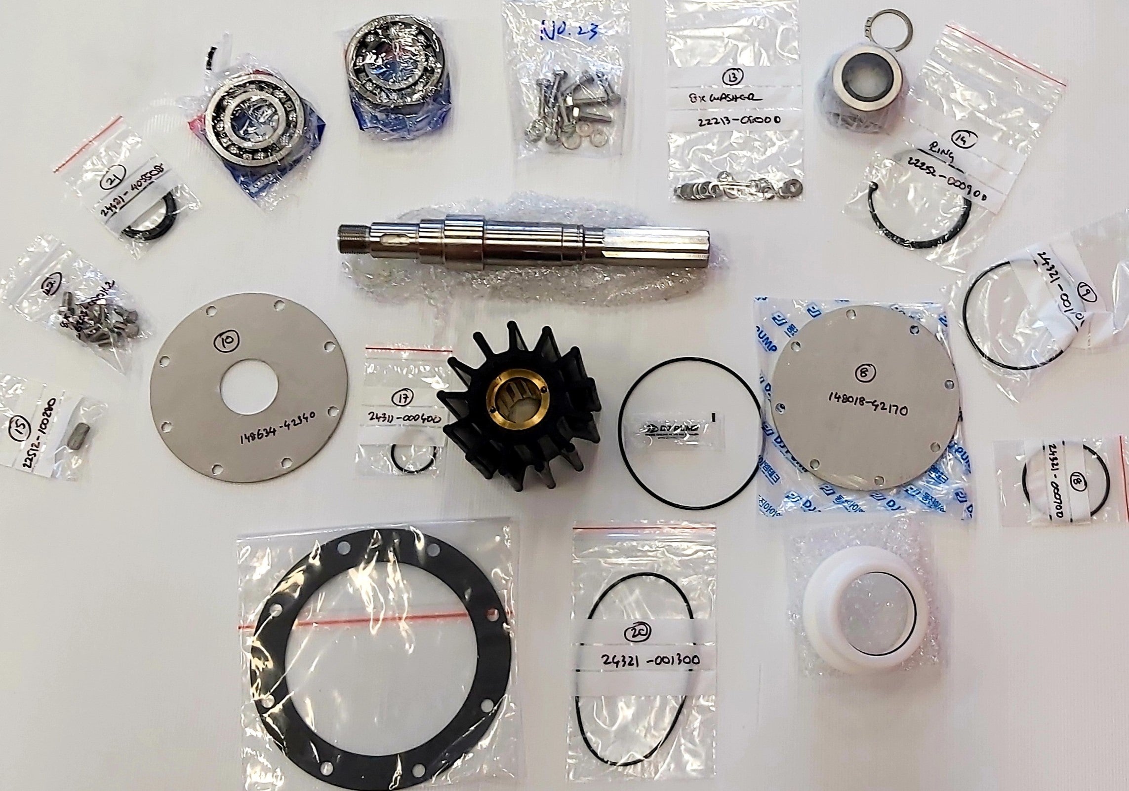 Yanmar 6AYM Seawater Pump Major Rebuild Kit (MJK) for Pump DJ-Y18001-A ...