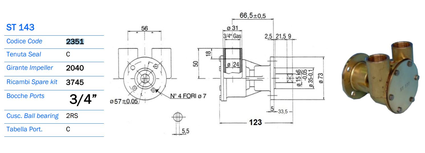 Ancor 2351 Replaces Johnson F5B9, 10-24334-01/ Beta 43/50/63/ Nanni Ds ...