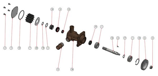 Yanmar 3JH4E, 3JH5E, 4JH5E Seawater Pump 129271-42502 Replacement ...