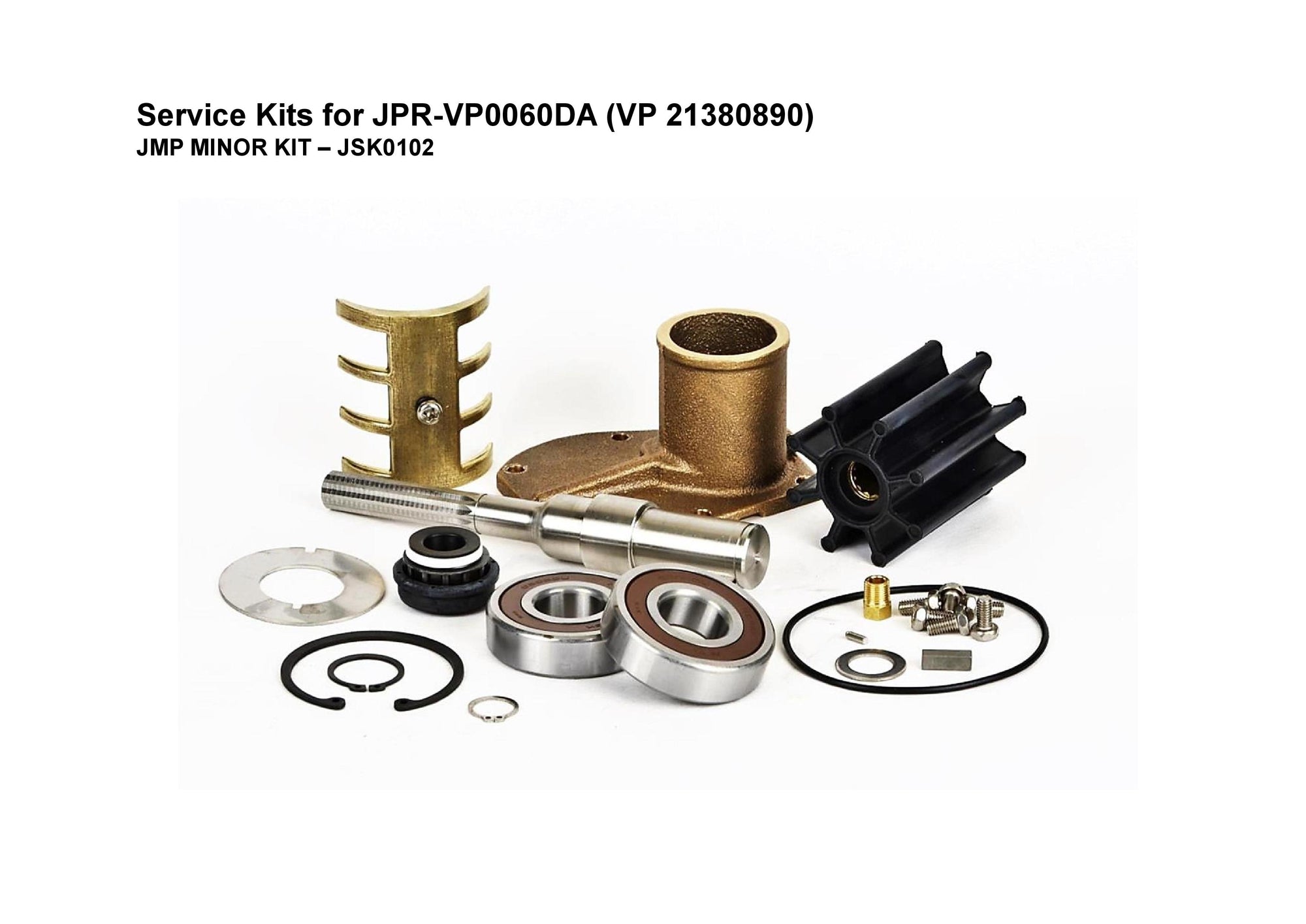 SERVICE KIT (MAJOR) JSK 0102 FOR VOLVO PENTA D6 A SEAWATER PUMP 213808 ...