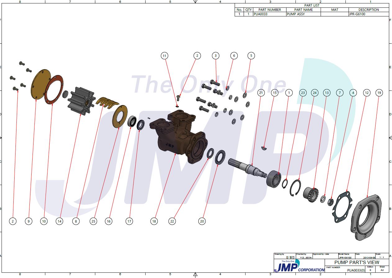 Detroit Diesel 6V53/6V71/8V53 Seawater Pump Aftermarket JMP JPR-G6100 ...
