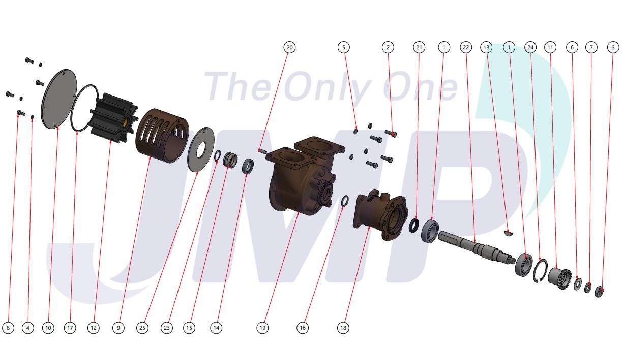 Detroit Diesel Series 149 Replacement Seawater Pump JPR-G6400 - Marine ...